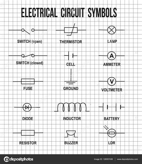 Symboles de circuits électriques Stock Vector by roxanabalint 126557436