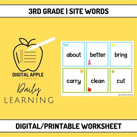 Printable Sight Word Flashcards 3rd Grade Sight Words High Frequency