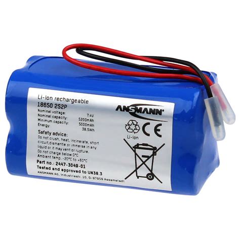 Ansmann 2447 3049 02 Battery Pack Li Ion 2S2P 7 4V 5 2Ah Block Rapid