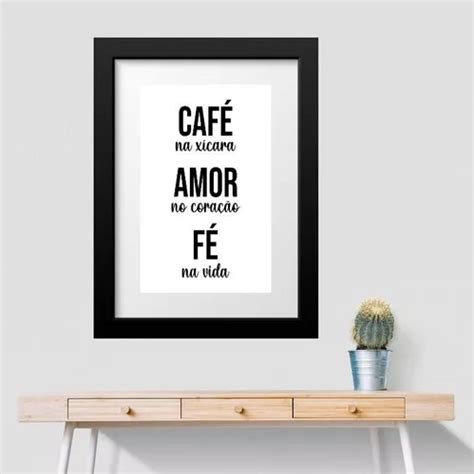 Quadro Cozinha Café Amor Fé 60x48cm Parcelamento sem juros