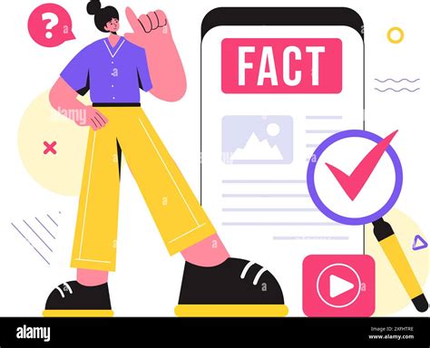 Fact Or Fake Check News Vector Illustration With Myths Vs Facts For