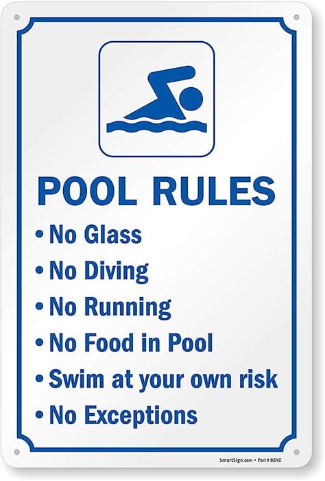 Smartsign Placa Regras Da Piscina Pl Stico X Cm Amazon Br