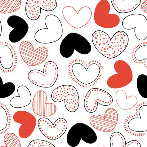 Seamless Love Heart Design Vector Background Seamless Pattern On