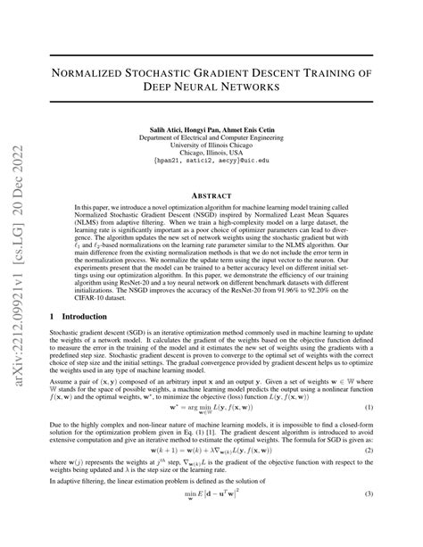 pdf normalized stochastic gradient descent training of deep neural networks
