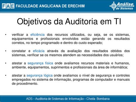 PPT Auditoria de Sistemas de Informação PowerPoint Presentation free
