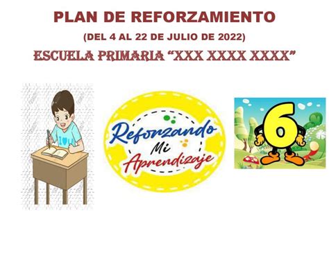 Plan De Reforzamiento SEXTO De Primaria 04 A 22 De Julio 2022