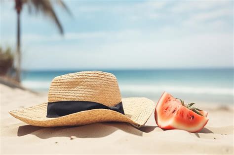 Sombrero En La Playa Foto Premium