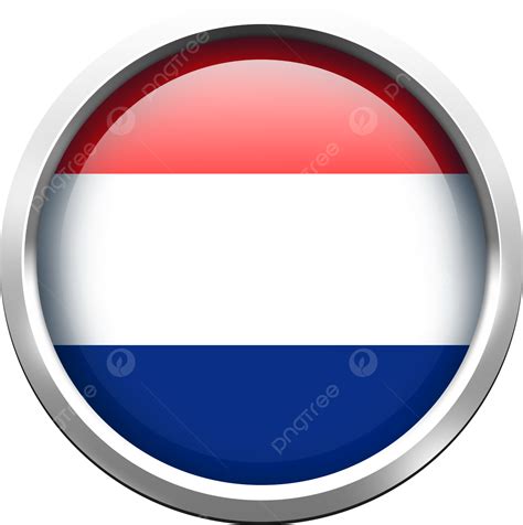 Botón Brillante De La Bandera De Holanda PNG Países Bajos Bandera De