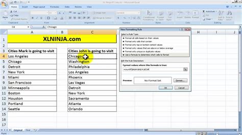 how to compare two lists in excel youtube
