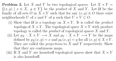solved problem 2 let x and y be two topological spaces let