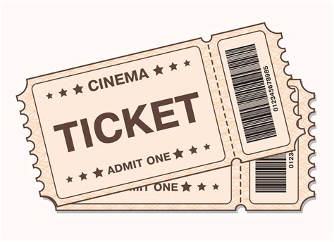 Vector Drawing Of A Cinema Ticket Cinema Ticket Icon Vector