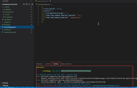 Powershell Debugging Azure Functions Throws Error The Pipeline Was