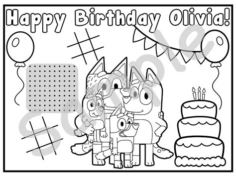 Bluey Activity Sheet Bluey Coloring Sheets Bluey Birthday Etsy The