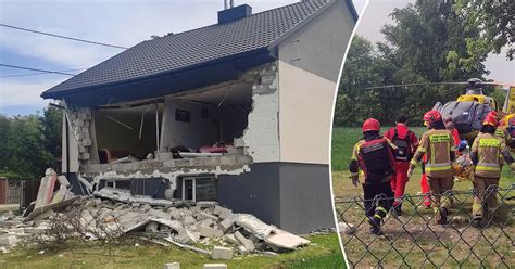 Psary Wybuch butli z gazem Runęła ściana domu jednorodzinnego ZDJĘCIA