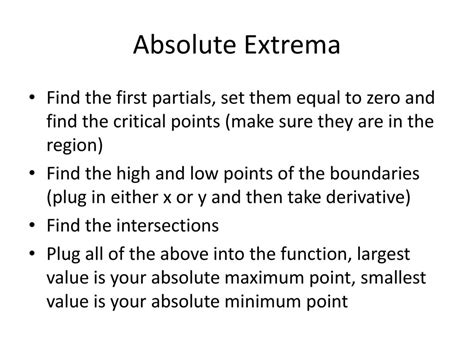 extrema of functions of two variables ppt download