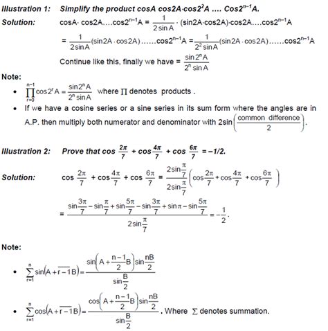cbse class 11 maths notes trigonometric series aglasem schools