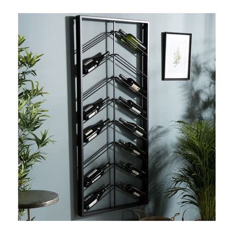 Etagère range bouteilles design en métal et huit niveaux de biais Eole