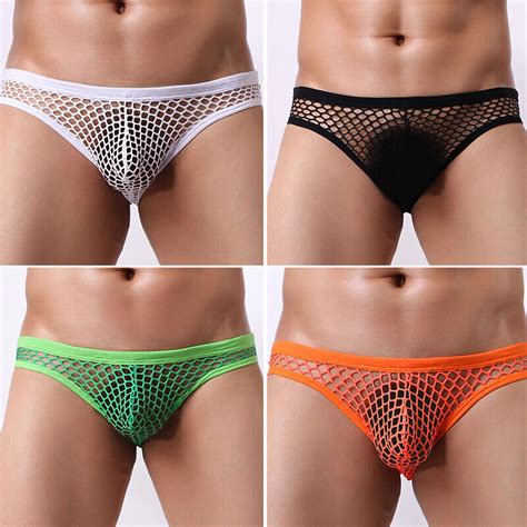 Herren Netz Unterhose Bikini Sexy Durchsichtig Bademode Unterwäsche