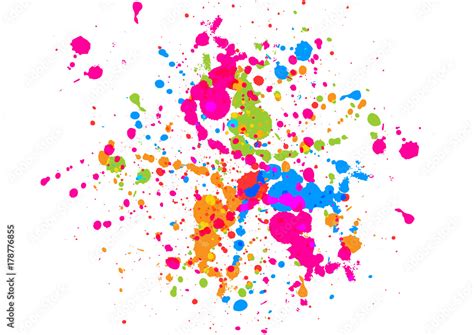Abstract Splatter Orange Blue Green Red Pink Color Design Background