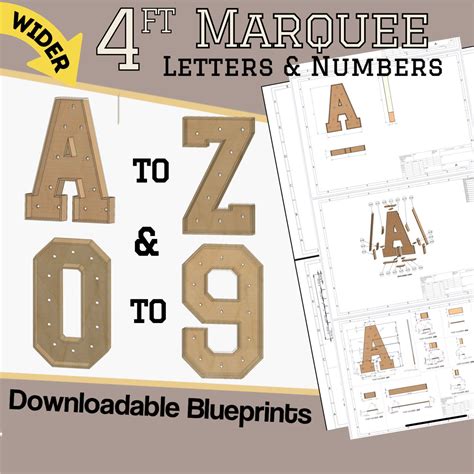 4ft Build Marquee Letters A Z 0 9 Extra Wide Version DIY Wood Working