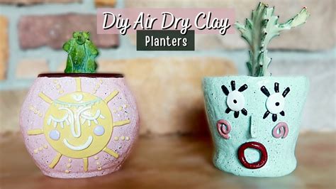 Air Dry Clay Pots For Plants Diy Air Dry Clay Projects YouTube