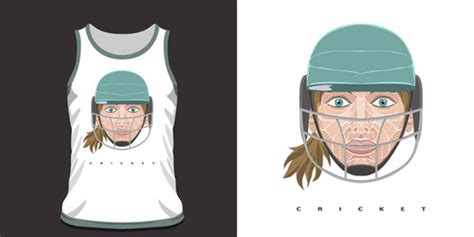 Cricket Face Women Royalty Free Vector Image VectorStock