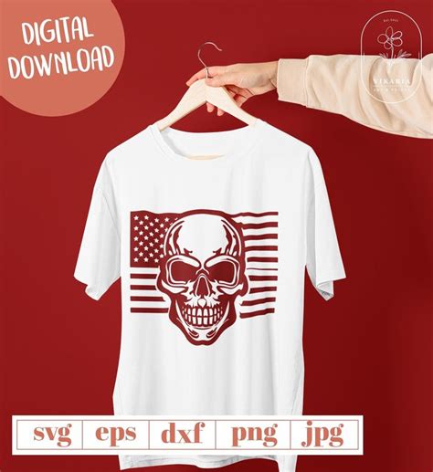 Usa Flag Skull Svg Us Skull Svg Distress Flag Svg Skull Etsy