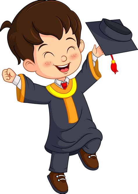 celebración de graduación de niño de dibujos animados sobre fondo