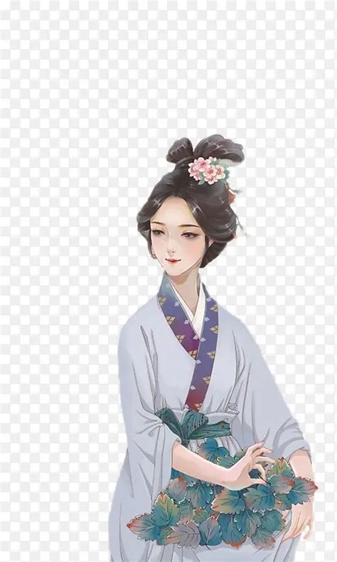 古代浅色中国风古典后宫美女手绘PNG图片素材下载 图片编号qzowejov 免抠素材网