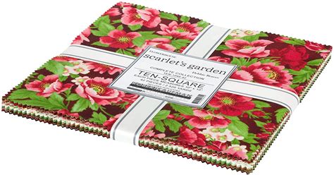 Robert Kaufman Fabrics Flowerhouse Scarlet S Garden Layer Cake By