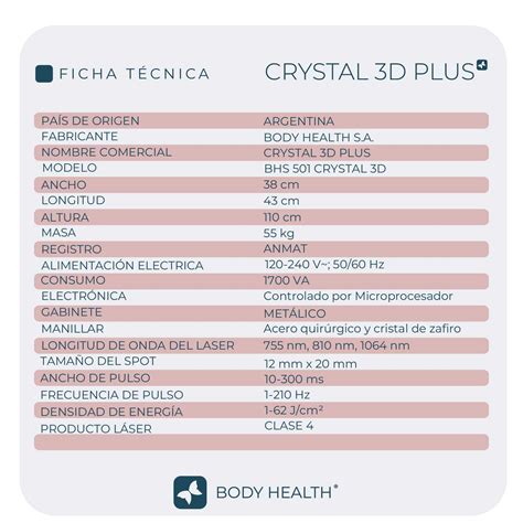 Cristal 3D Plus Body Health Depilación Laser definitiva Phisiobasic