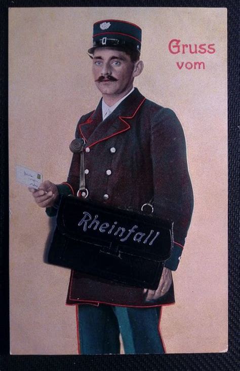 AK Gruss Vom Rheinfall Mit Postbote Mit Leporello In Tasche Kaufen