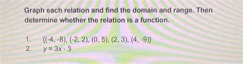 solved graph each relation and find the domain and range