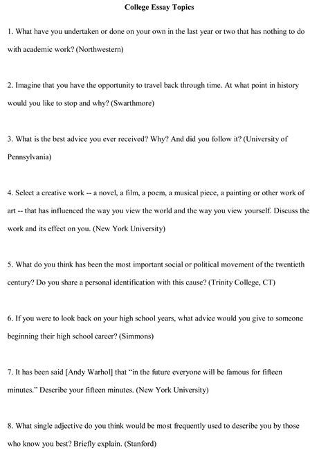 English Essay Topics For College Students Pdf
