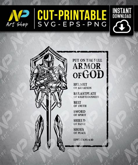 Put On The Full Armor Of God Svg Ephesians Knight Svg Armor Etsy