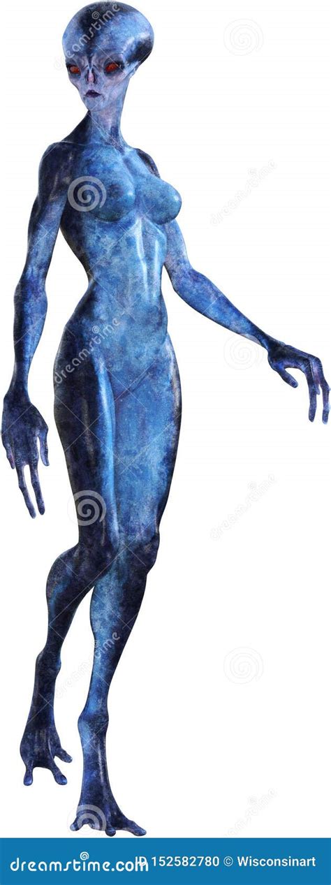 UFO Space Alien Woman Isolated Female Stock Photo Illustration Of