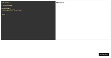 Live React Editor Codesandbox