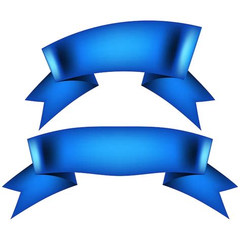 Conjunto De Banderas De Cinta Azul Sobre Fondo Blanco Vector Premium