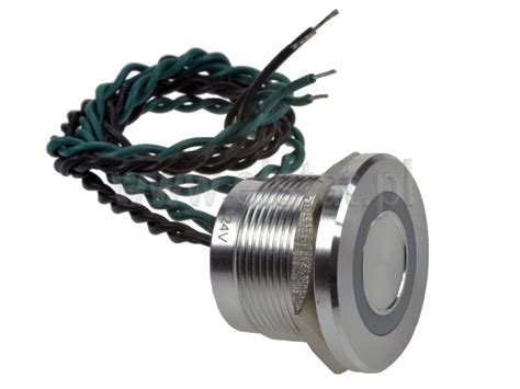 Przycisk chwilowy wandaloodporny aluminium podświetlanie LED 3 24V