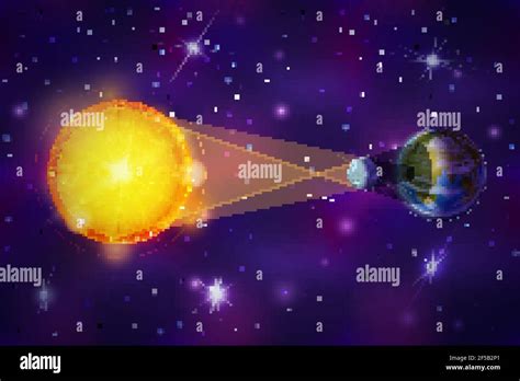 Diagrama realista de la infografía del eclipse solar sobre fondo del