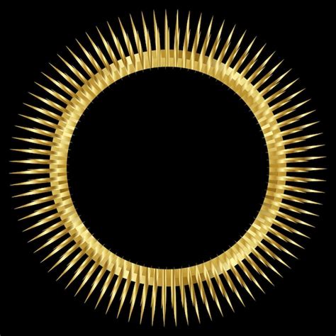 Premium Vector Golden Circle Frame Border Clipart