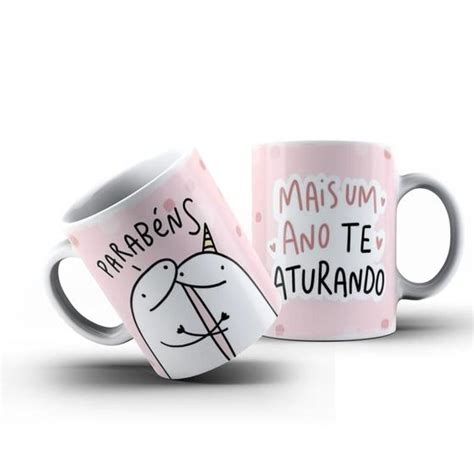 Caneca 325ml Flork Mais Um Ano Te Aturando Nicolados Caneca