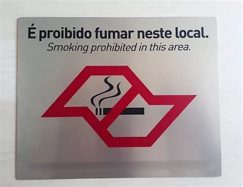 Placa Proibido Fumar Lei Antifumo Estado Sp 25x20cm Alumínio MercadoLivre