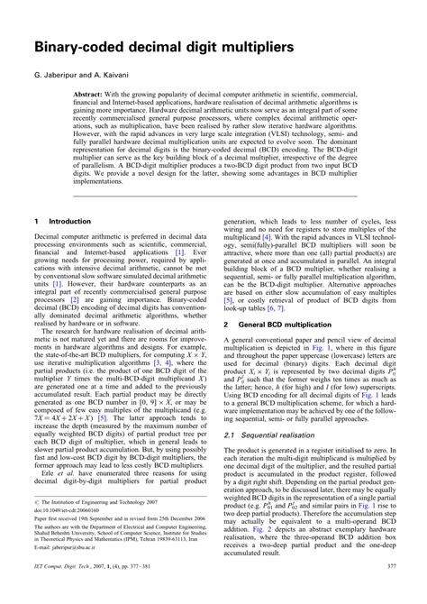 pdf binary coded decimal digit multipliers