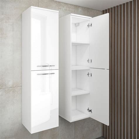 Słupek łazienkowy PRAWY 140 cm wiszący UZ Biały Połysk Meble Klimas