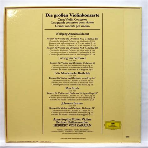 Great Violin Concertos Mozart Beethoven Brahms Mendelssohn