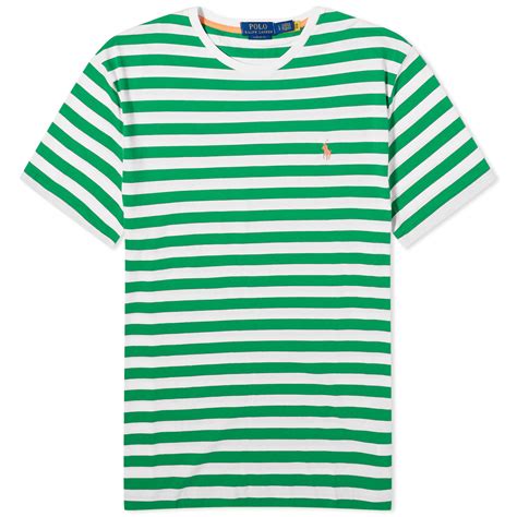 Polo Ralph Lauren Stripe T Shirt Preppy Green White END