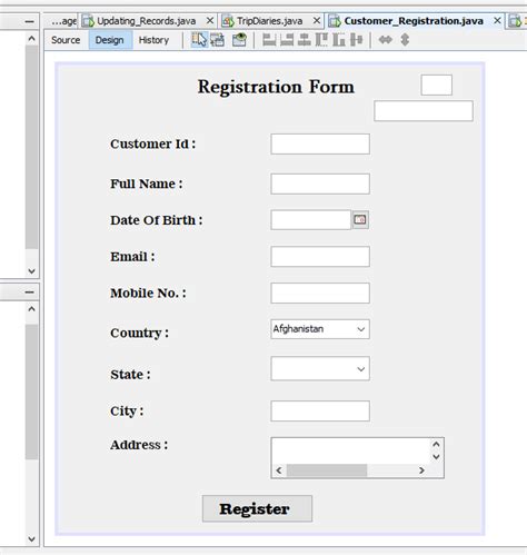 how to create gui for mysql database netbeans snoplayer
