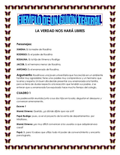 Como Escribir Un Guion Teatral Ejemplos Image To U