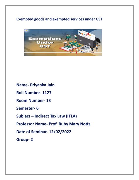 Assignment On Exemption Of Goods And Services Under GST Exempted